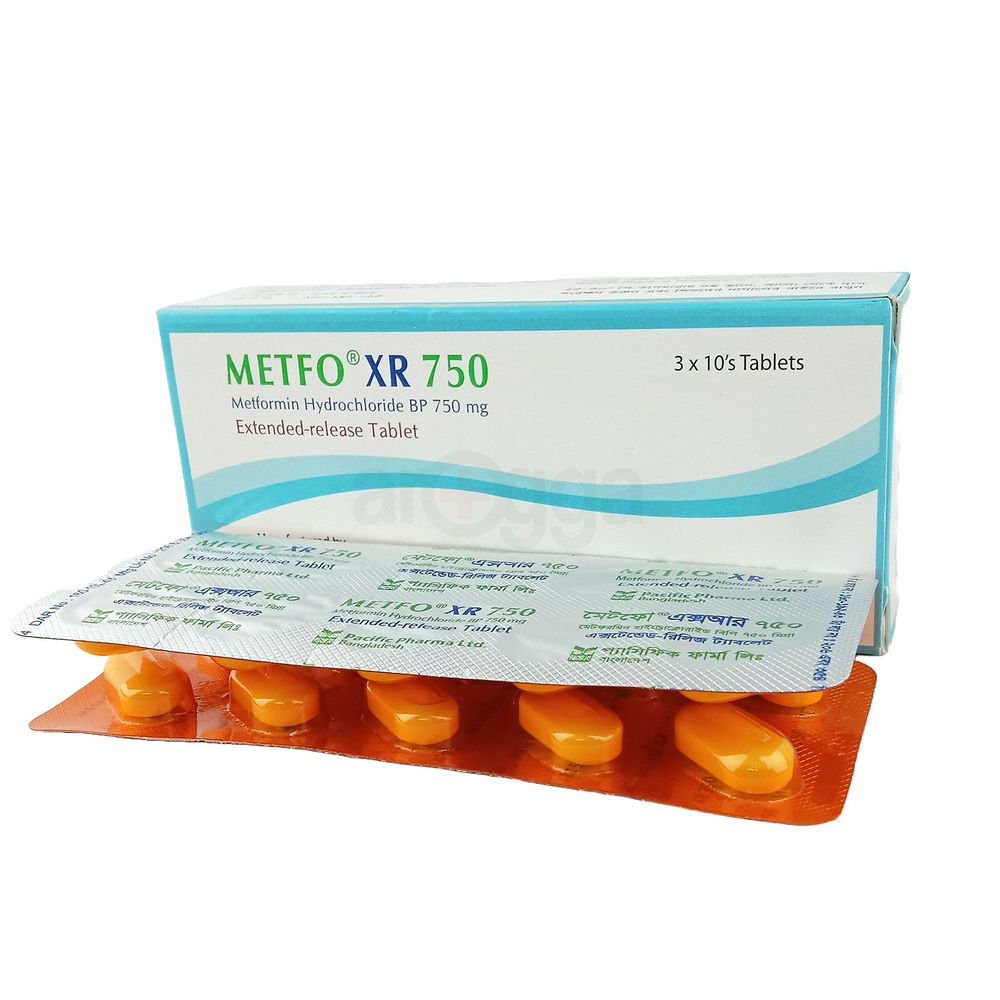 Metfo XR 750mg Tablet - Arogga Online Pharmacy