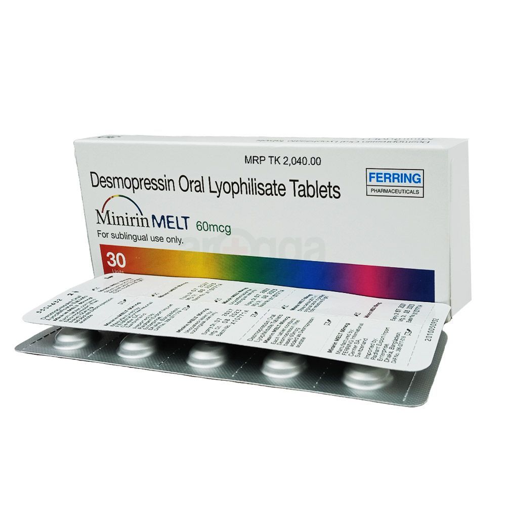Minirin Melt 60 60mcg Tablet - Arogga Online Pharmacy