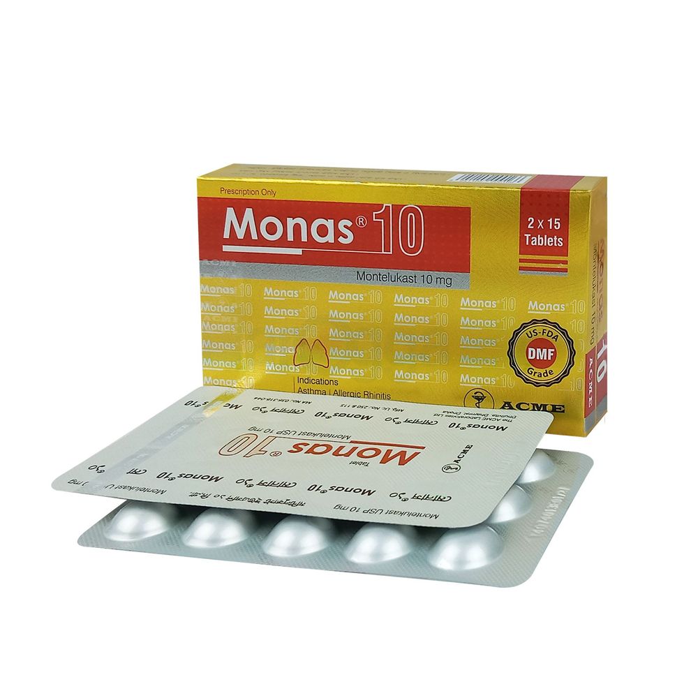 Monas 10mg Tablet - মোনাস ১০ মি.গ্রা. ট্যাবলেট - Arogga Online Pharmacy