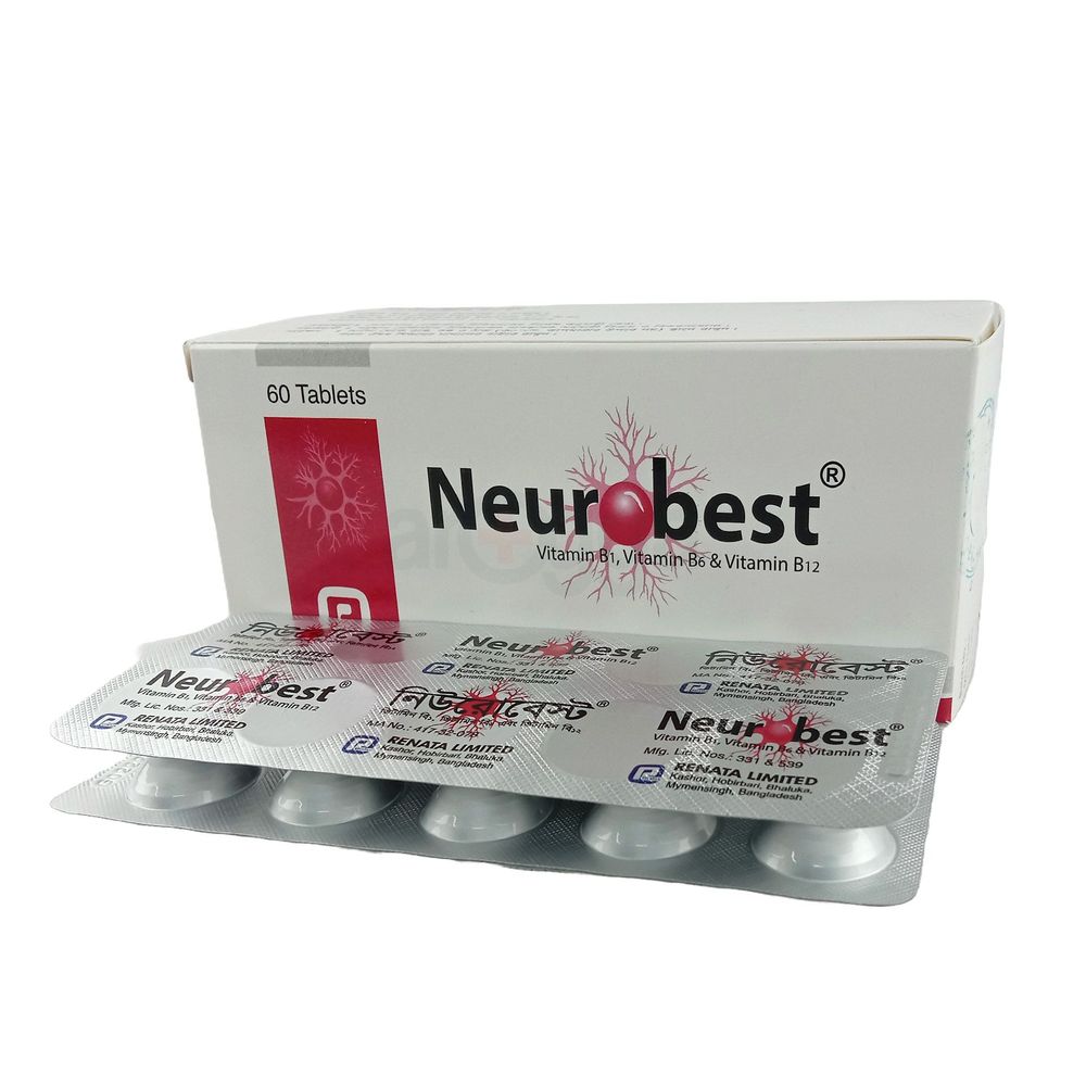 Neurobest 100mg+200mg+200mcg Tablet - Arogga Online Pharmacy