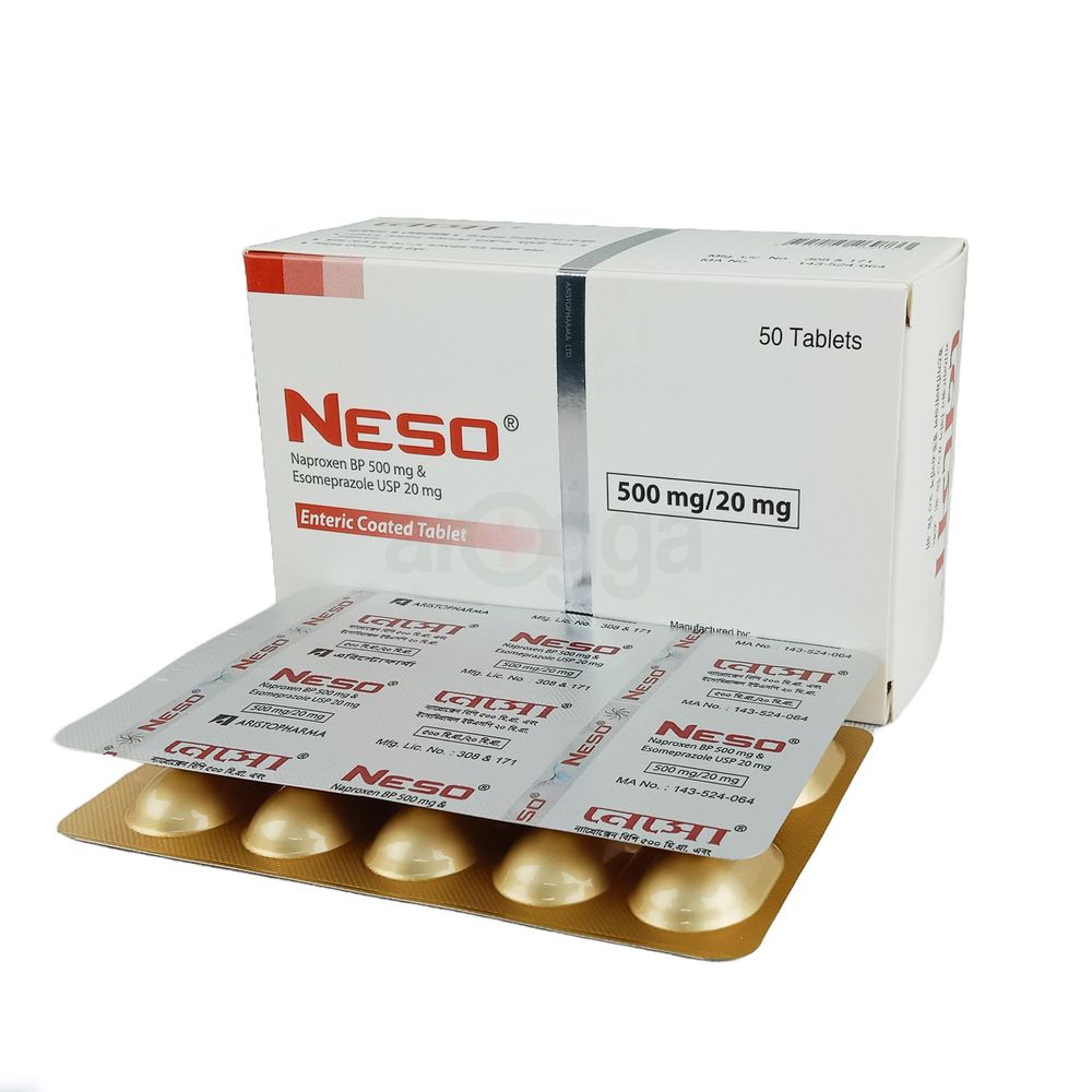 Neso 500 20mg+500mg Tablet - Arogga Online Pharmacy