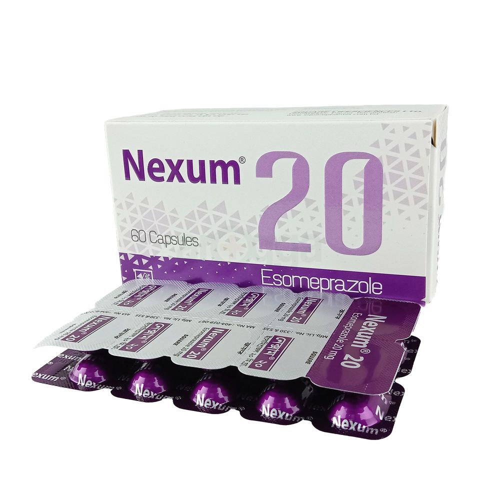 Nexum 20mg Capsule - নেক্সাম ২০ মি.গ্রা. ক্যাপসুল - Arogga Online Pharmacy