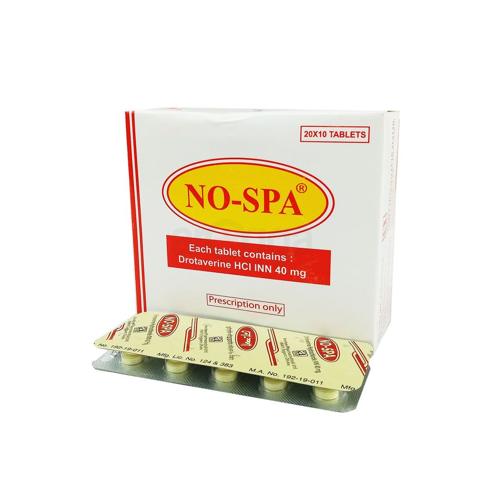 No-Spa 40mg Tablet - নো-স্পা ৪০ মি.গ্রা. ট্যাবলেট - Arogga Online Pharmacy