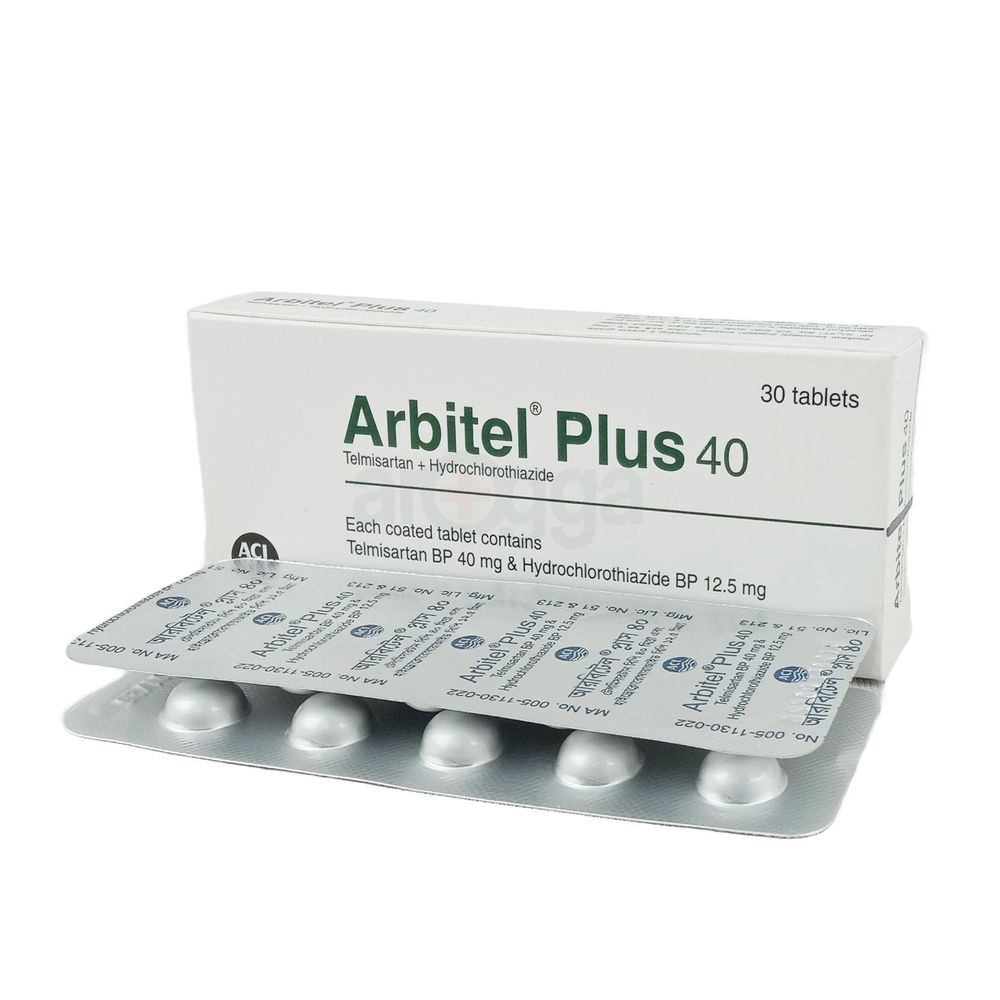 Arbitel Plus 40 12.5mg+40mg Tablet - আরবিটেল প্লাস ৪০ মি.গ্রা.+১২.৫ মি ...