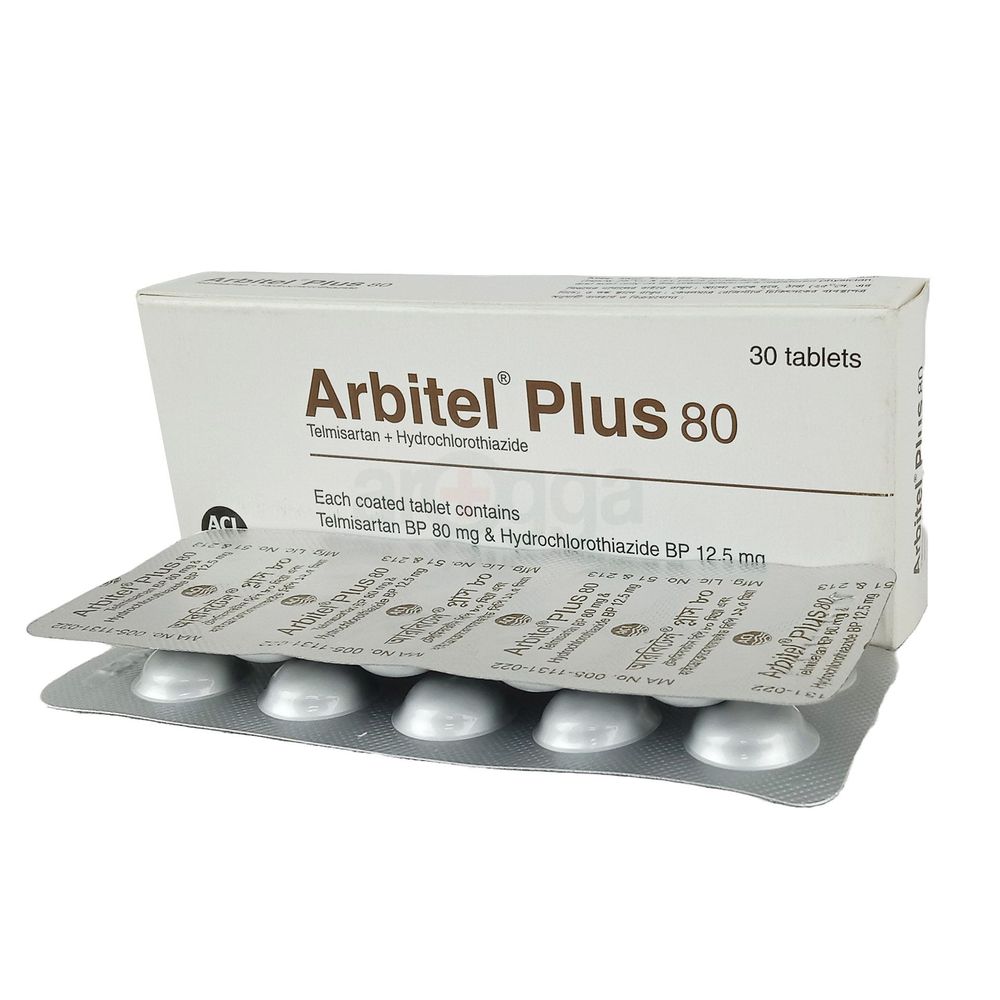 Arbitel Plus 80 12.5mg+80mg Tablet - আরবিটেল প্লাস ৮০ মি.গ্রা.+১২.৫ মি ...
