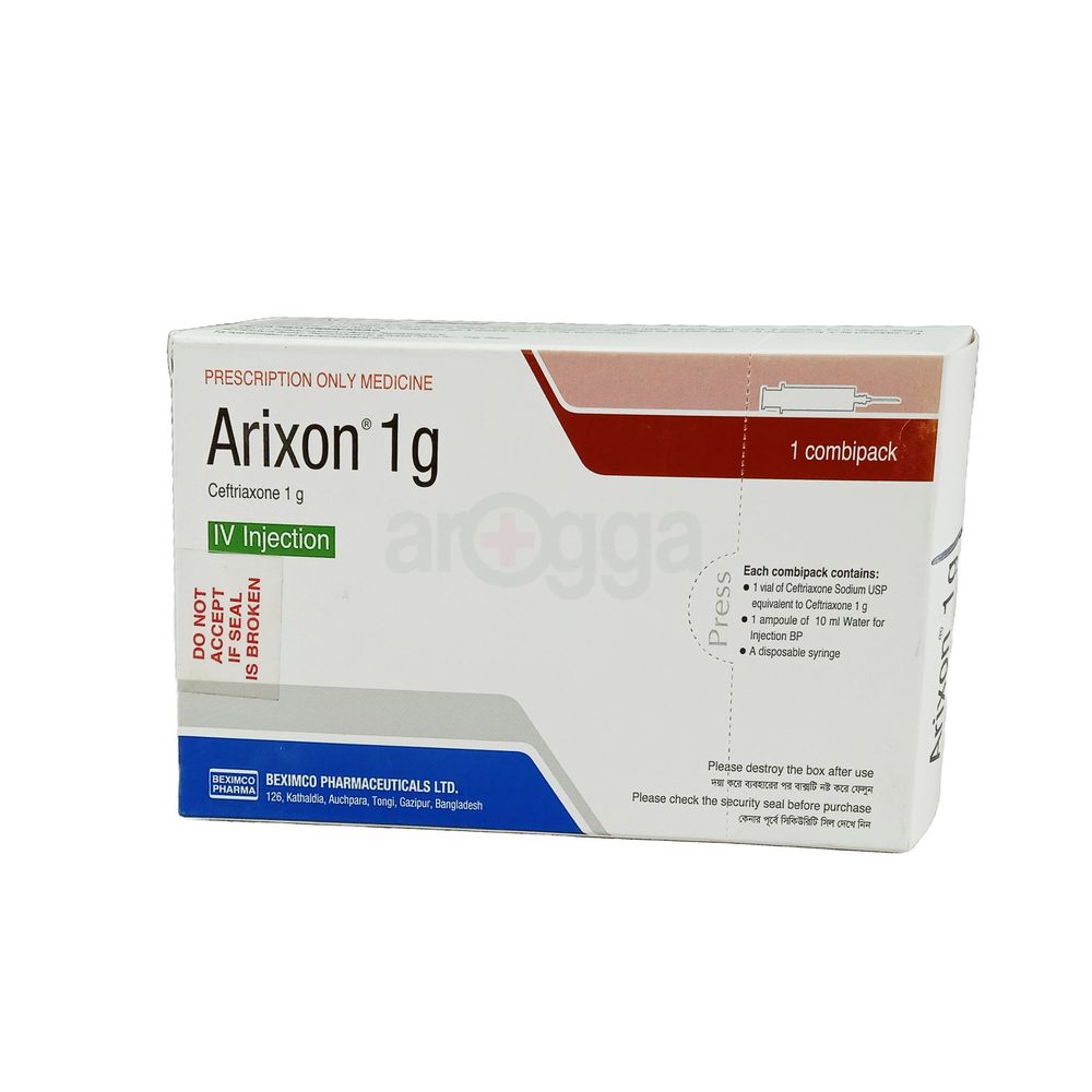 Arixon 1gm IV 1gm IV Injection - এরিক্সন ১ গ্রাম ইনজেকশন - Arogga ...