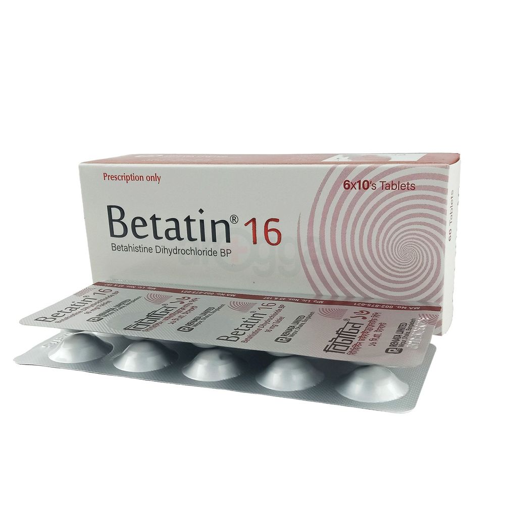 Betatin 16mg Tablet - বিটাটিন ১৬ মি.গ্রা. ট্যাবলেট - Arogga Online Pharmacy