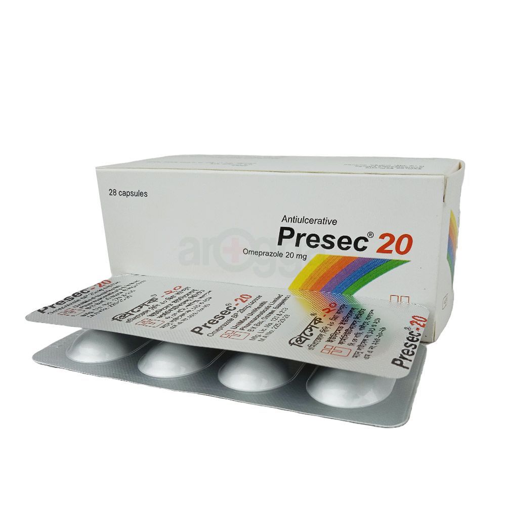 Presec 20mg Capsule - Arogga Online Pharmacy