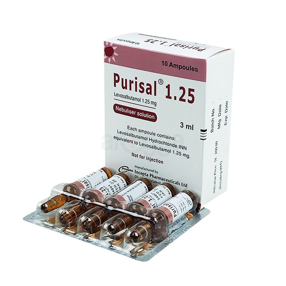 Purisal 1.25 1.25mg/3ml Nebuliser Solution - Arogga Online Pharmacy