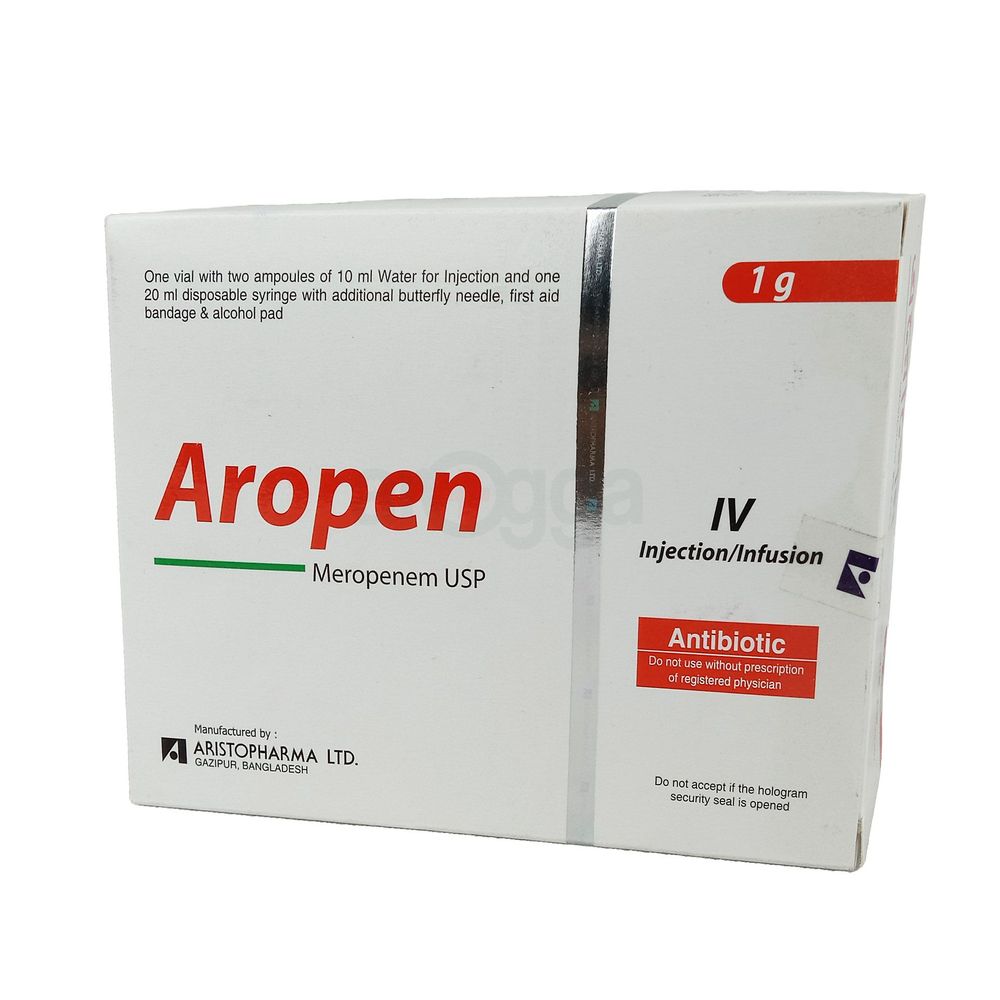Aropen 1gm 1gm/vial Injection - এরোপেন ১ গ্রাম/ভায়াল ইনজেকশন - Arogga ...