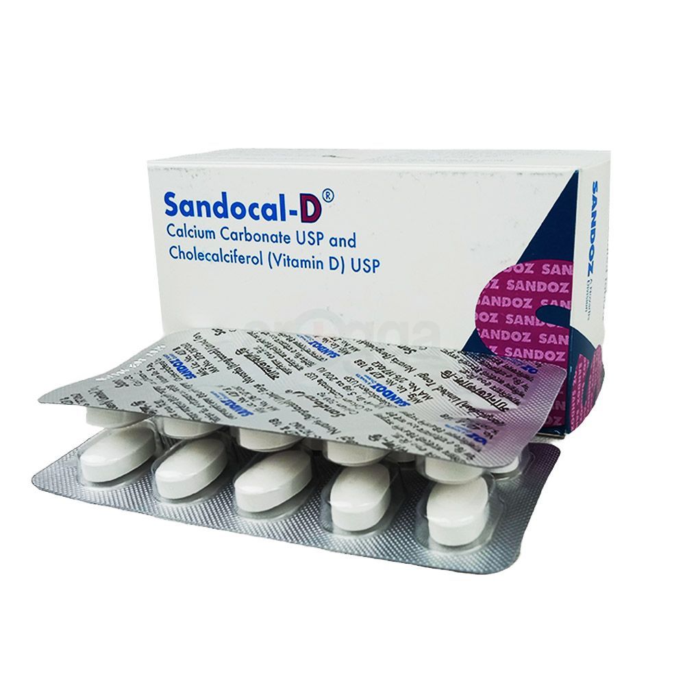 Sandocal D 500mg+200IU Tablet - Arogga Online Pharmacy