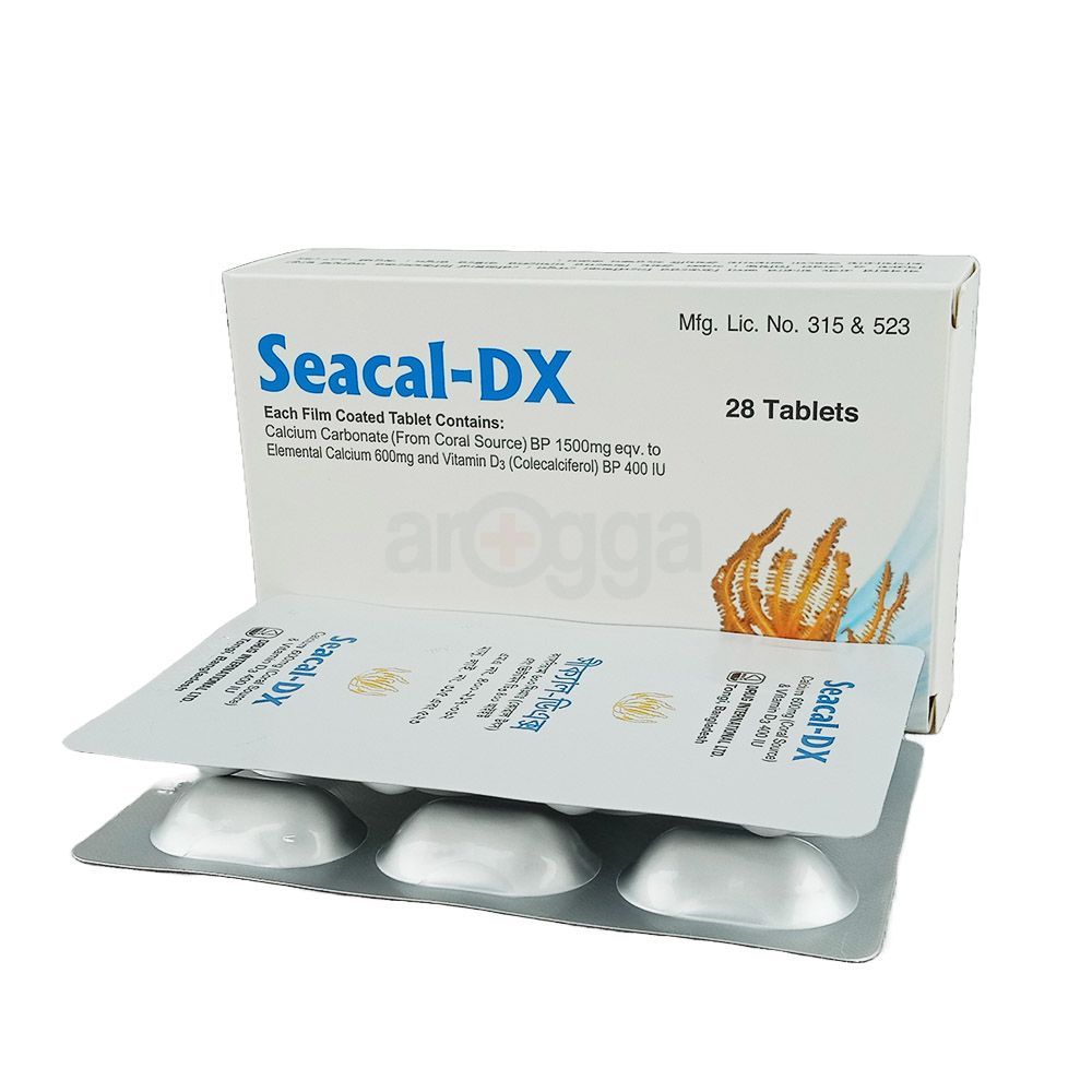 SeaCal DX 600mg+400IU Tablet - Arogga Online Pharmacy