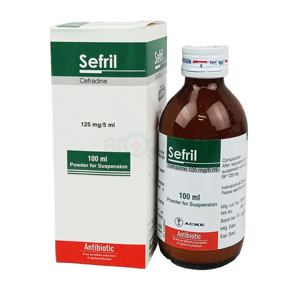 Sefril 125mg/5ml Powder for Suspension - Arogga Online Pharmacy