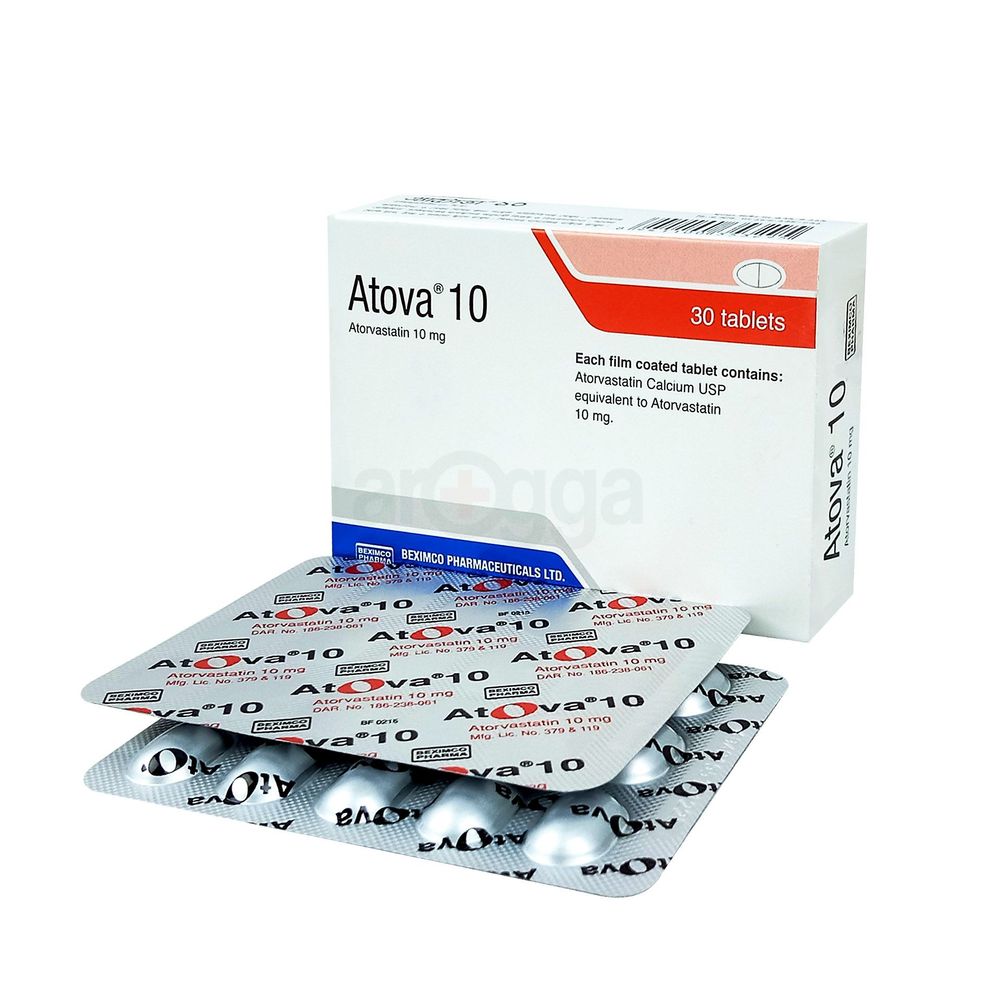 Atova 10mg Tablet - এ্যাটোভা ১০ মি.গ্রা. ট্যাবলেট - Arogga Online Pharmacy