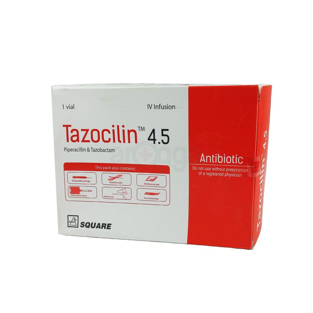Tazocilin 4.5 IV 4gm+0.5gm/vial Injection - Arogga Online Pharmacy