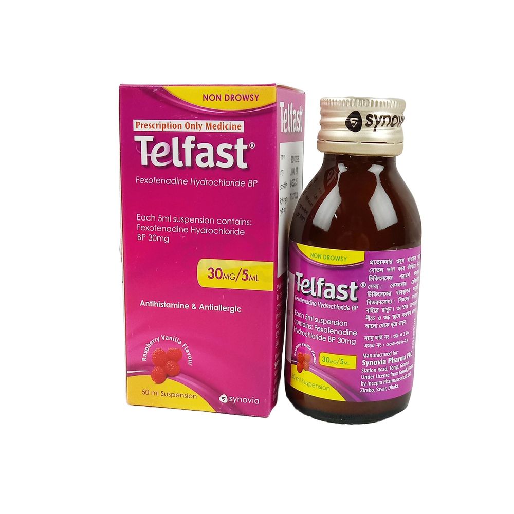 Telfast 30mg/5ml Suspension - Arogga Online Pharmacy
