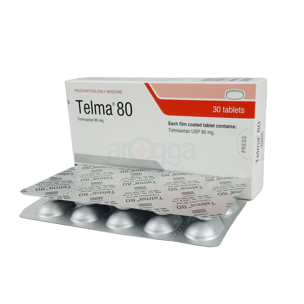 Telma 80mg Tablet - Arogga Online Pharmacy