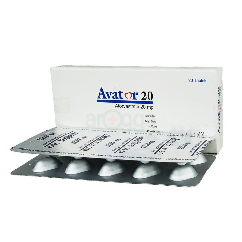 Avator 20mg Tablet - এভাটর ২০ মি.গ্রা. ট্যাবলেট - Arogga Online Pharmacy
