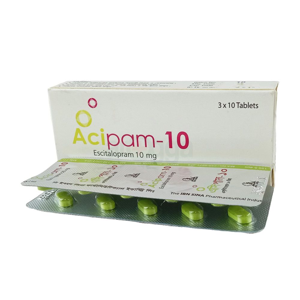 Acipam 10mg Tablet - এসিপাম ১০ মি.গ্রা. ট্যাবলেট - Arogga Online Pharmacy