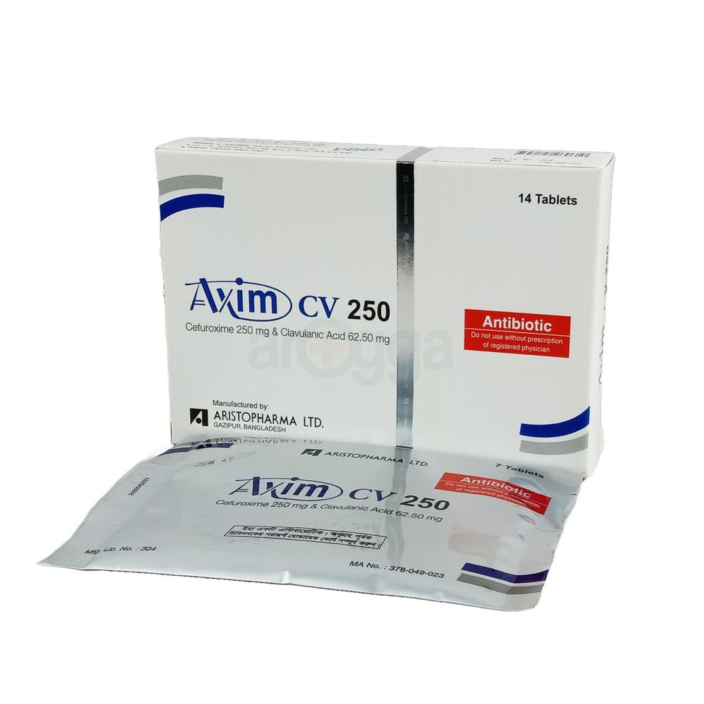 Axim CV 250mg+62.5mg Tablet - এক্সিম সিভি ২৫০ মি.গ্রা.+৬২.৫ মি.গ্রা ...