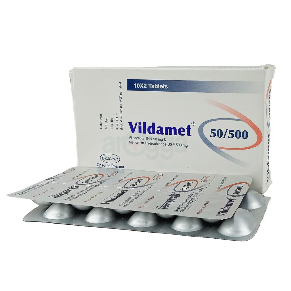 Vildamet 500/50 500mg+50mg Tablet - Arogga Online Pharmacy