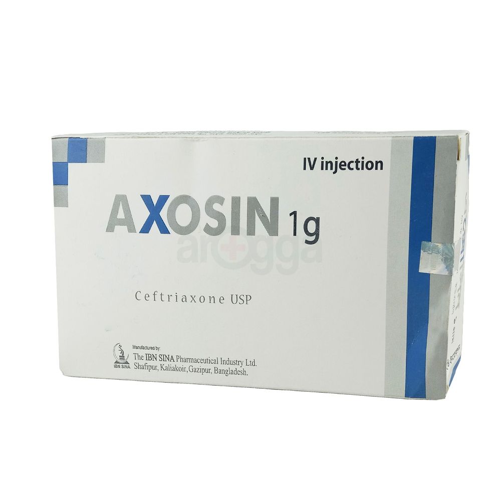 Axosin 1gm IV 1gm/vial Injection - এক্সোসিন আইভি ১ গ্রাম/ভায়াল ইনজেকশন - Arogga Online Pharmacy