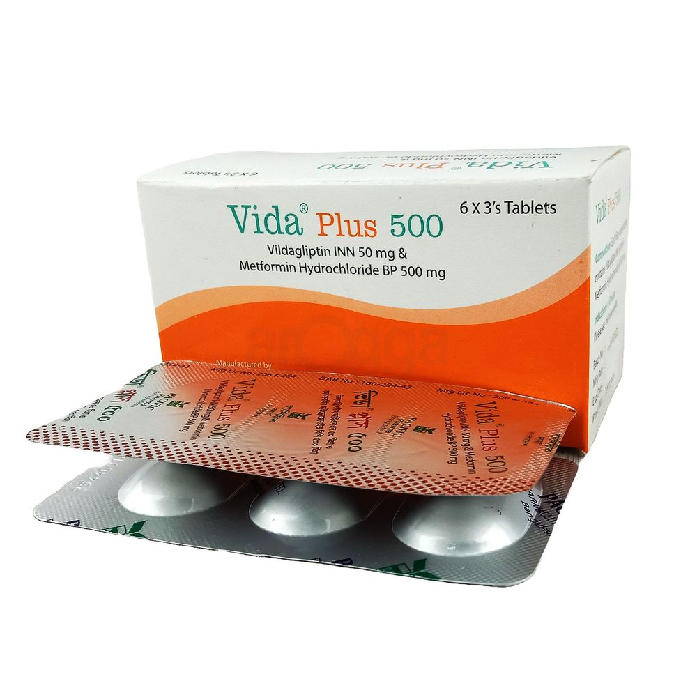 Vida Plus 500mg+50mg Tablet - Arogga Online Pharmacy