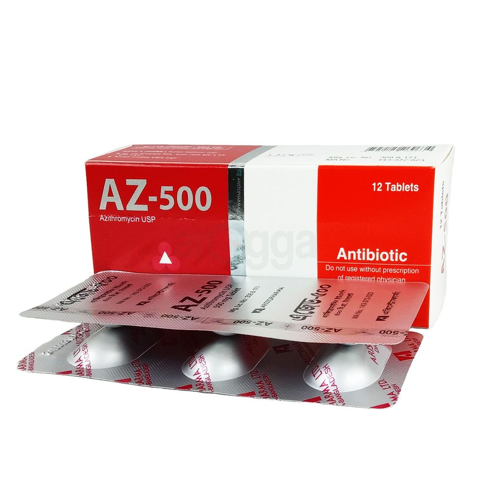 AZ 500mg Tablet - এজেড ৫০০ মি.গ্রা. ট্যাবলেট - Arogga Online Pharmacy