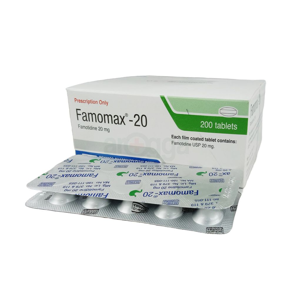 Famomax 20mg Tablet - ফ্যামোম্যাক্স ২০ মি.গ্রা. ট্যাবলেট - Arogga ...