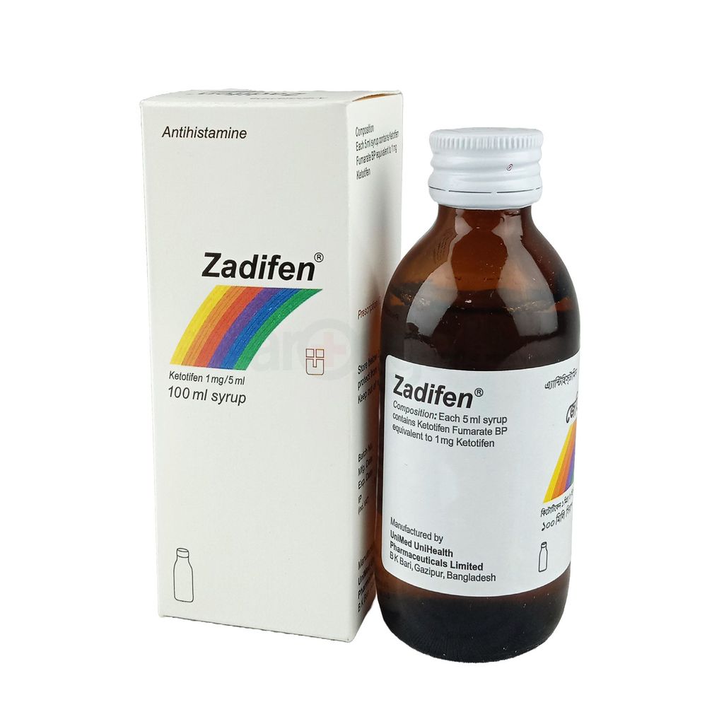 Zadifen 1mg/5ml Syrup - Arogga Online Pharmacy
