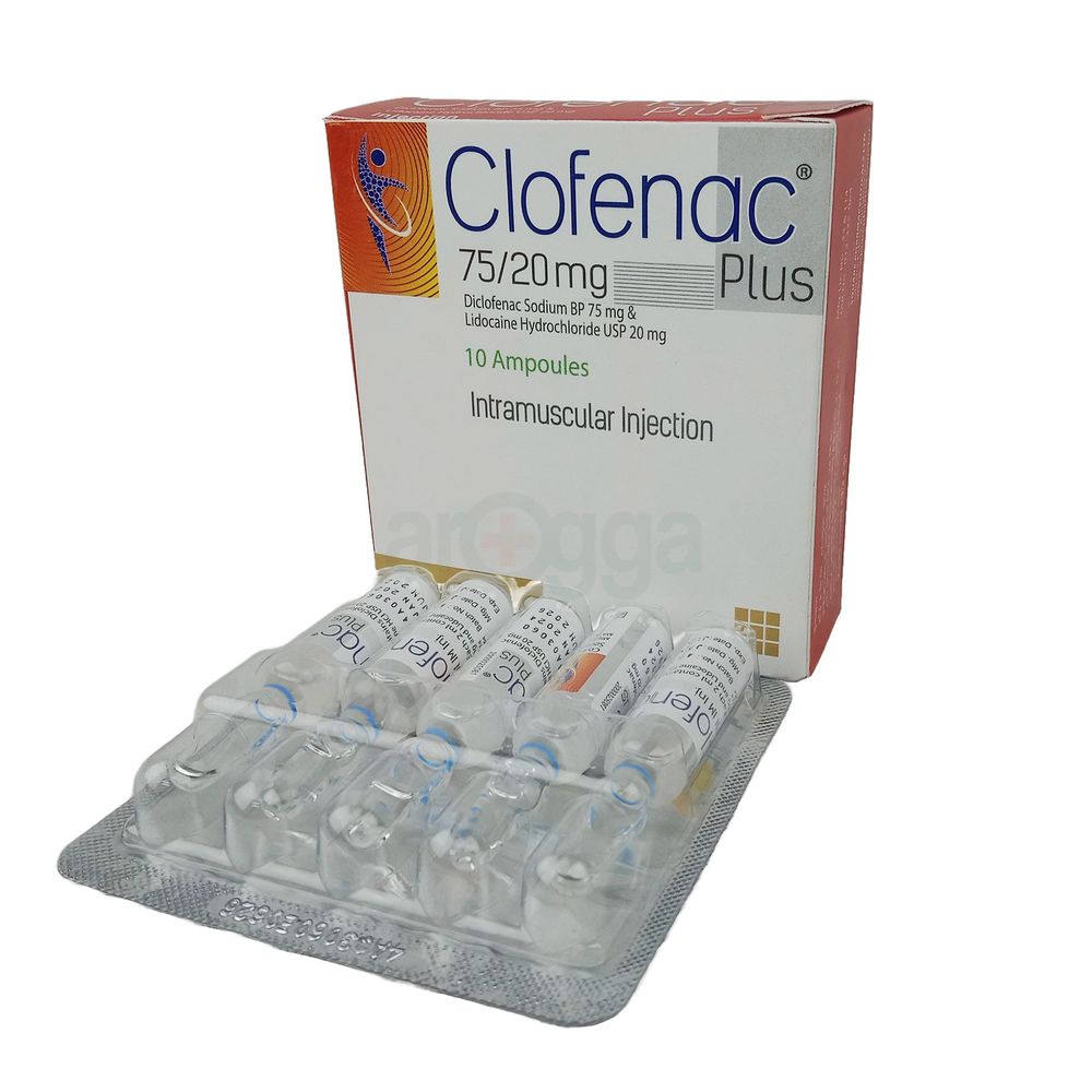 Clofenac Plus 75mg+20mg/2ml Injection - Arogga Online Pharmacy
