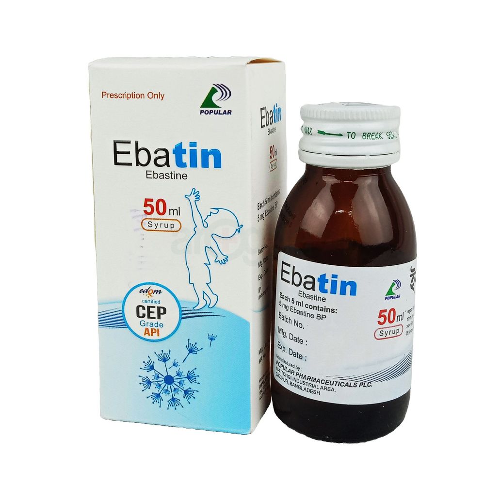 Ebatin 5mg/5ml Syrup - Arogga Online Pharmacy