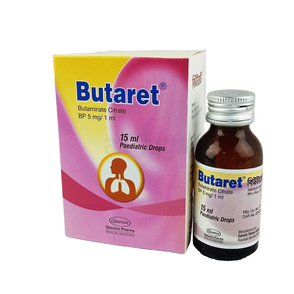 Butaret Paediatric Drops 5mg/ml Pediatric Drops - Arogga Online Pharmacy
