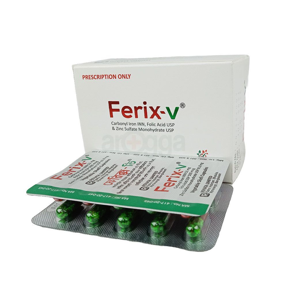 Ferix-V 50mg+0.50mg+61.80mg Capsule - Arogga Online Pharmacy