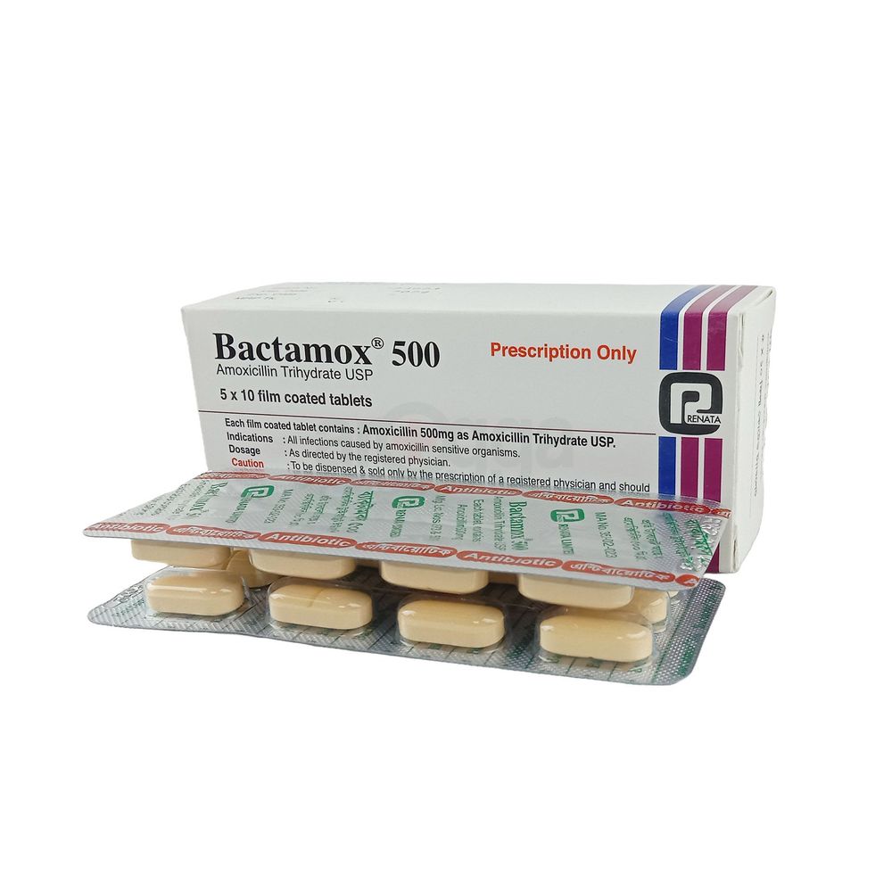 Bactamox 500mg Tablet - ব্যাকটামকস ৫০০ মি.গ্রা. ট্যাবলেট - Arogga ...