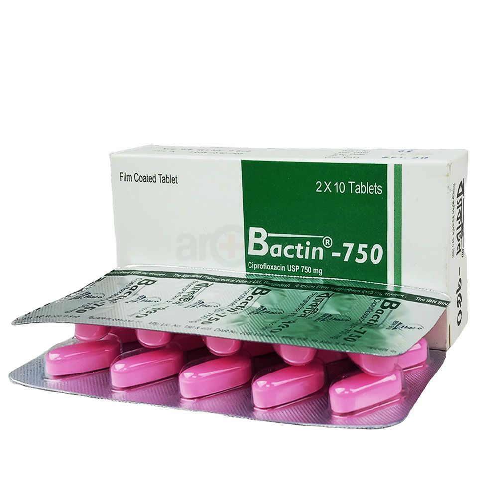 Bactin 750mg Tablet - ব্যাকটিন ৭৫০ মি.গ্রা. ট্যাবলেট - Arogga Online ...