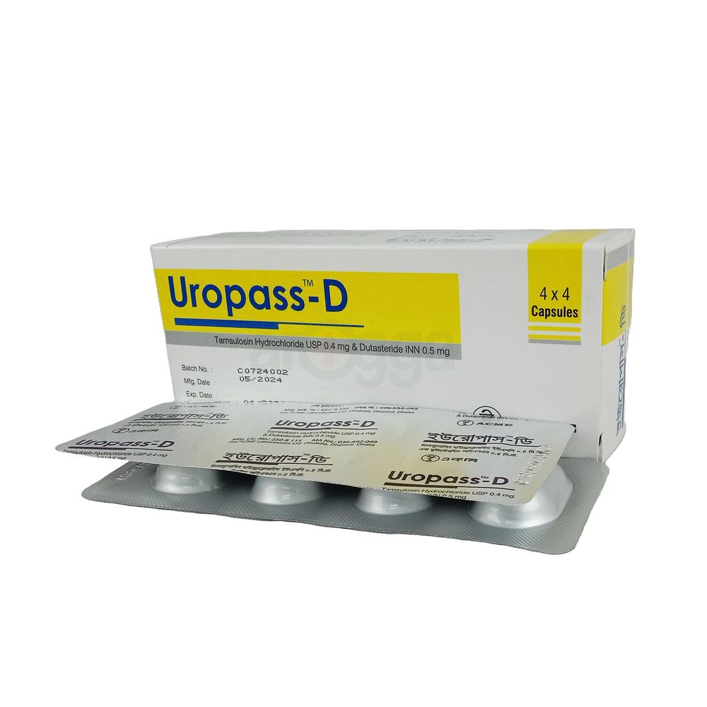 Uropass D 400mcg+500mcg Capsule - Arogga Online Pharmacy