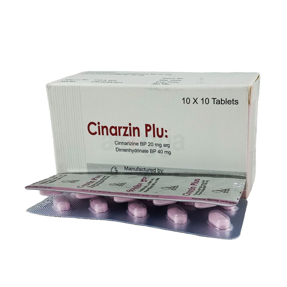 Cinarzin Plus 20mg+40mg Tablet - Arogga Online Pharmacy