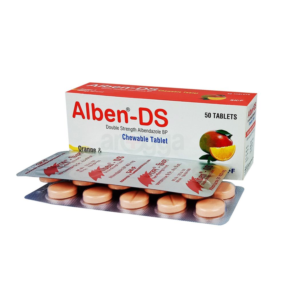 Alben DS 400mg tablet - আলবেন-ডিএস ৪০০ মি.গ্রা. ট্যাবলেট - Arogga Online Pharmacy