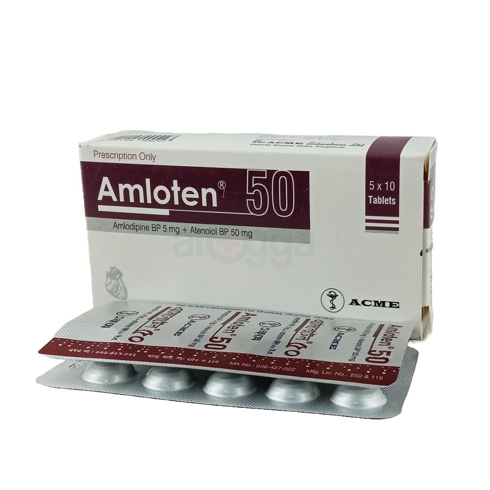 Amloten 50 5mg+50mg Tablet - Arogga Online Pharmacy