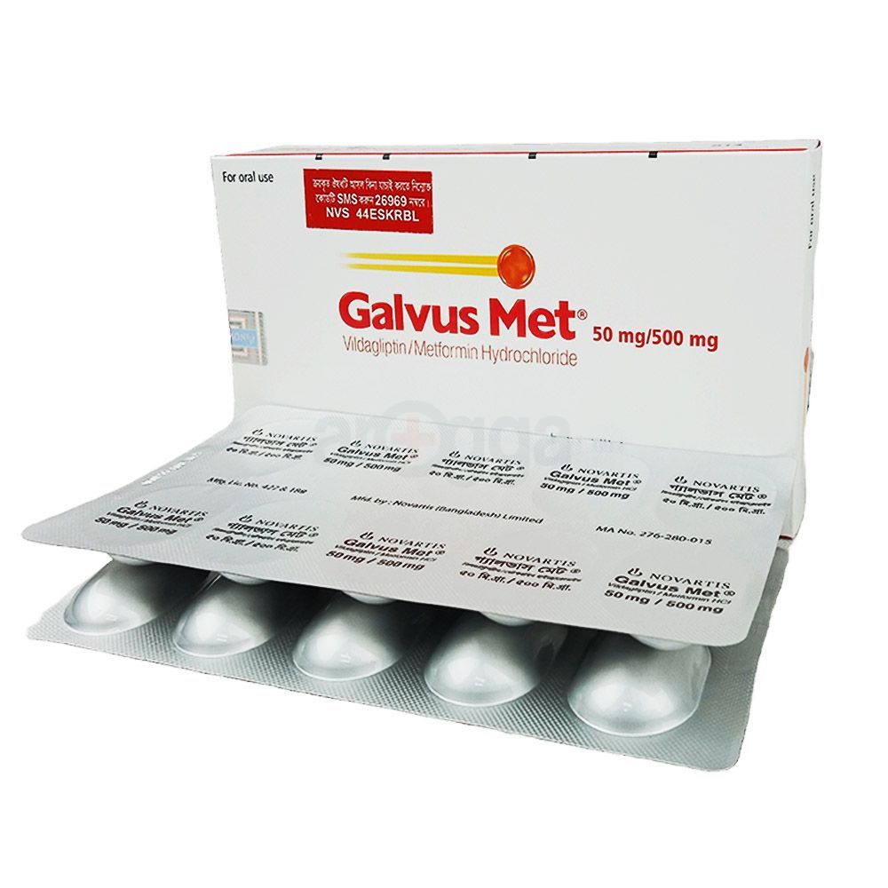 Galvus-Met 500mg+50mg Tablet - Arogga Online Pharmacy
