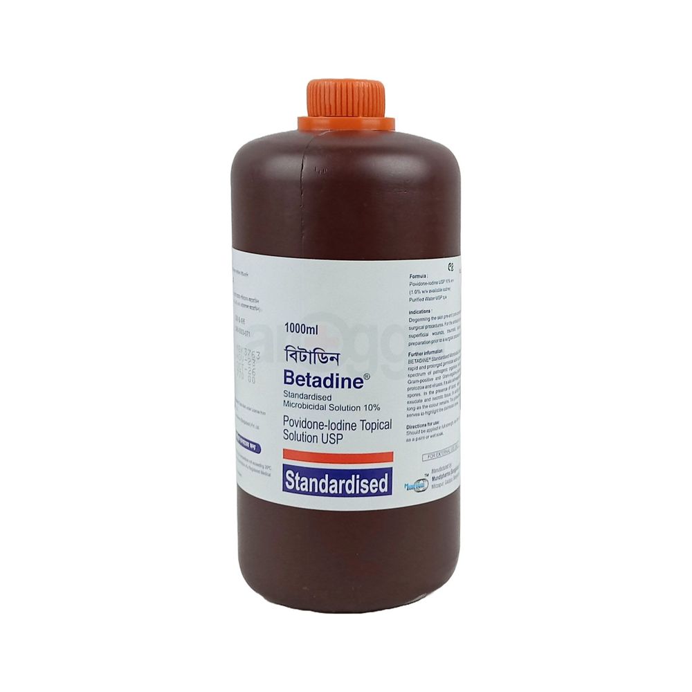 Betadine Solution 1000ml 10% Topical Solution - Arogga Online Pharmacy