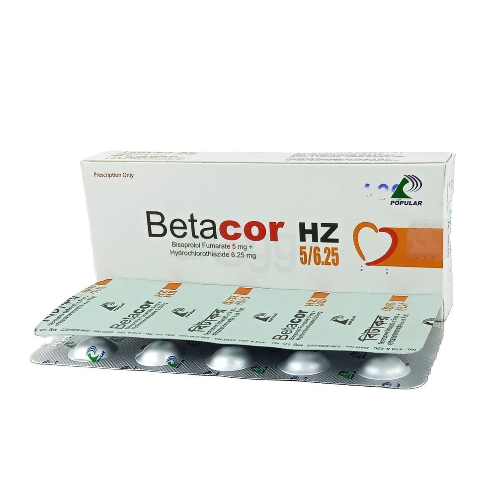 Betacor HZ 5mg+6.25mg Tablet - Arogga Online Pharmacy