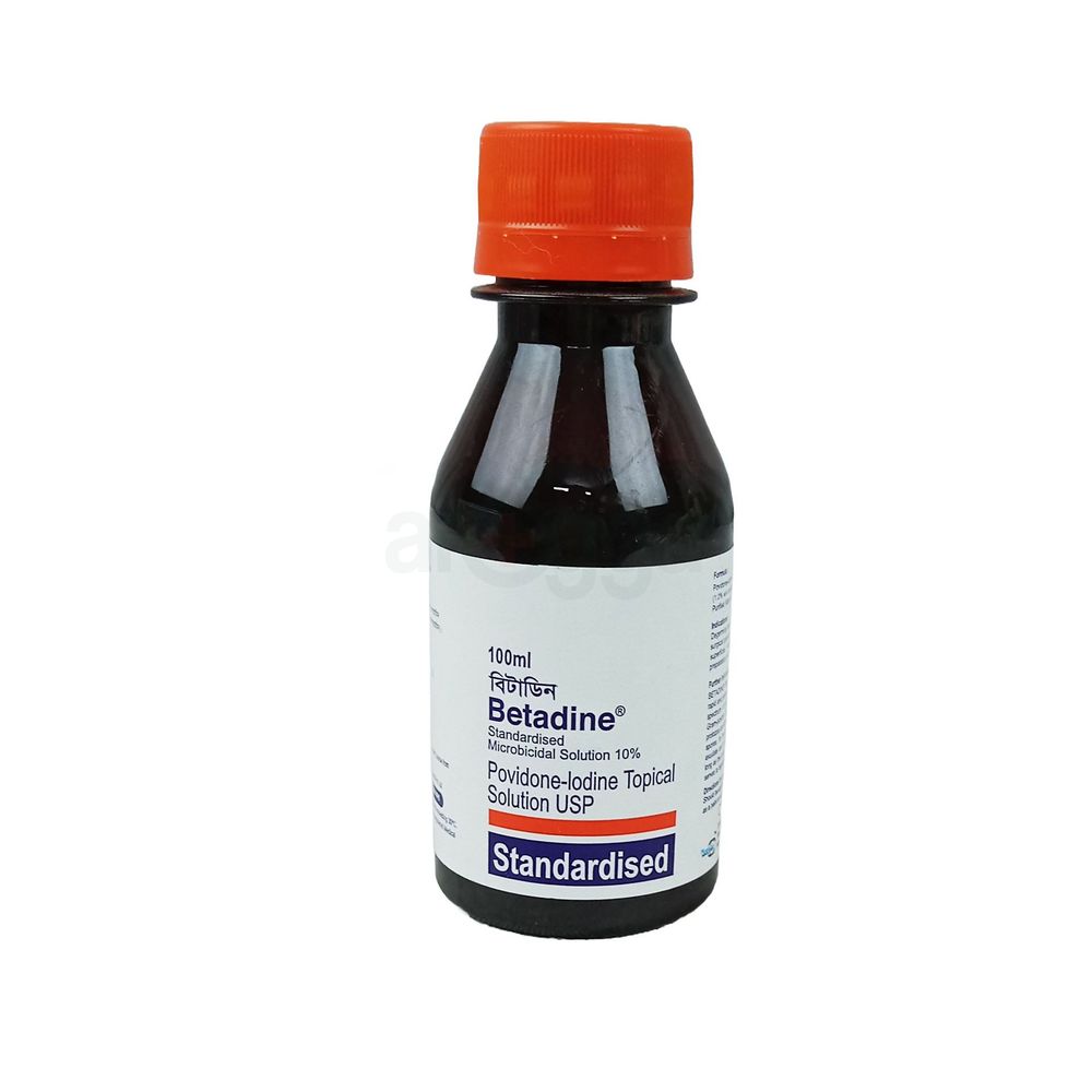 Betadine Solution 10% 100ml 10% Topical Solution - Arogga Online Pharmacy