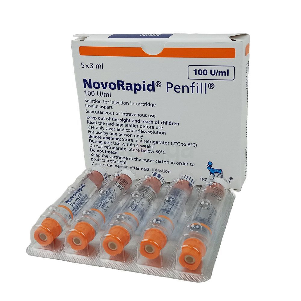 NovoRapid Penfill 100IU/ml Injection - Arogga Online Pharmacy