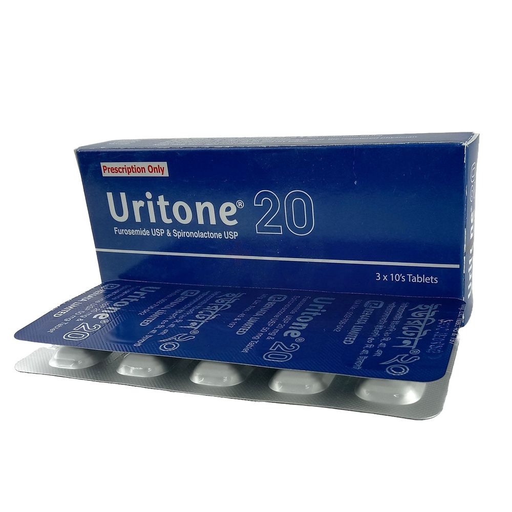 Uritone 20mg+50mg Tablet - Arogga Online Pharmacy