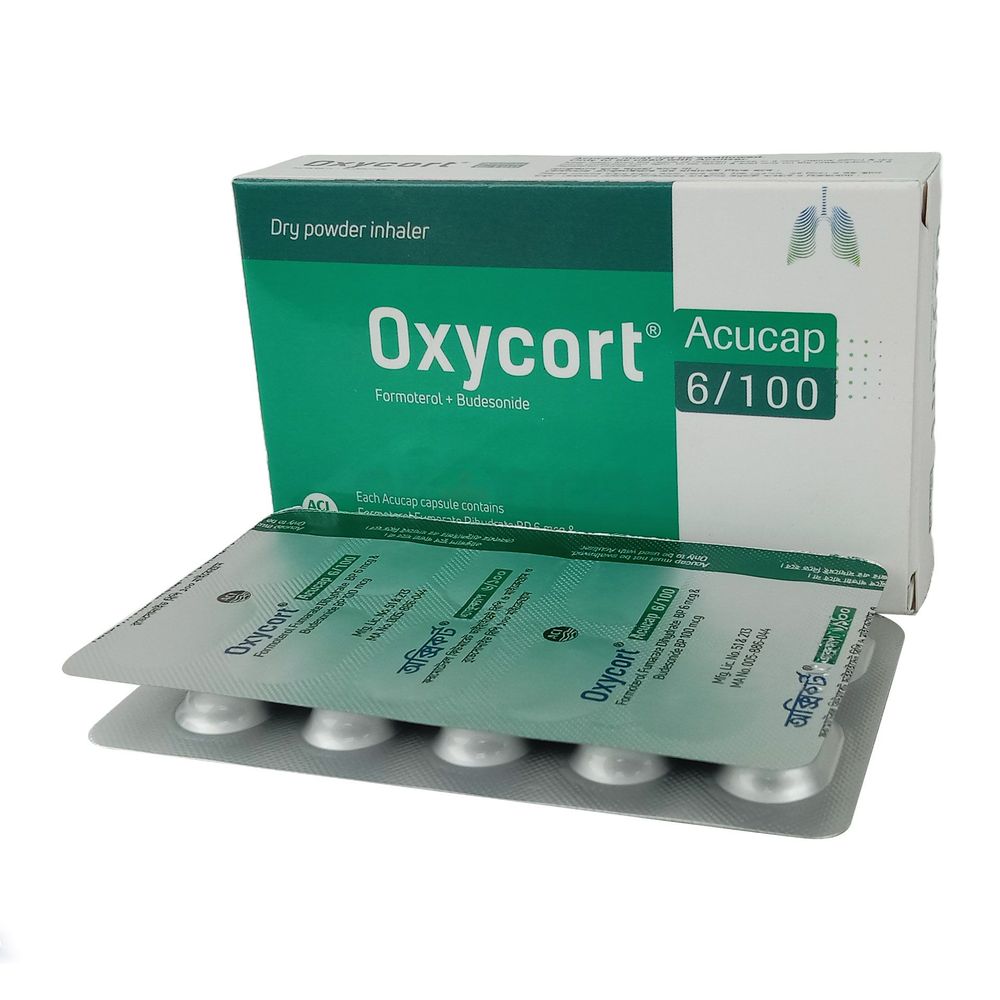 Oxycort 6/100 Acucap 100mcg+6mcg capsule - Arogga Online Pharmacy