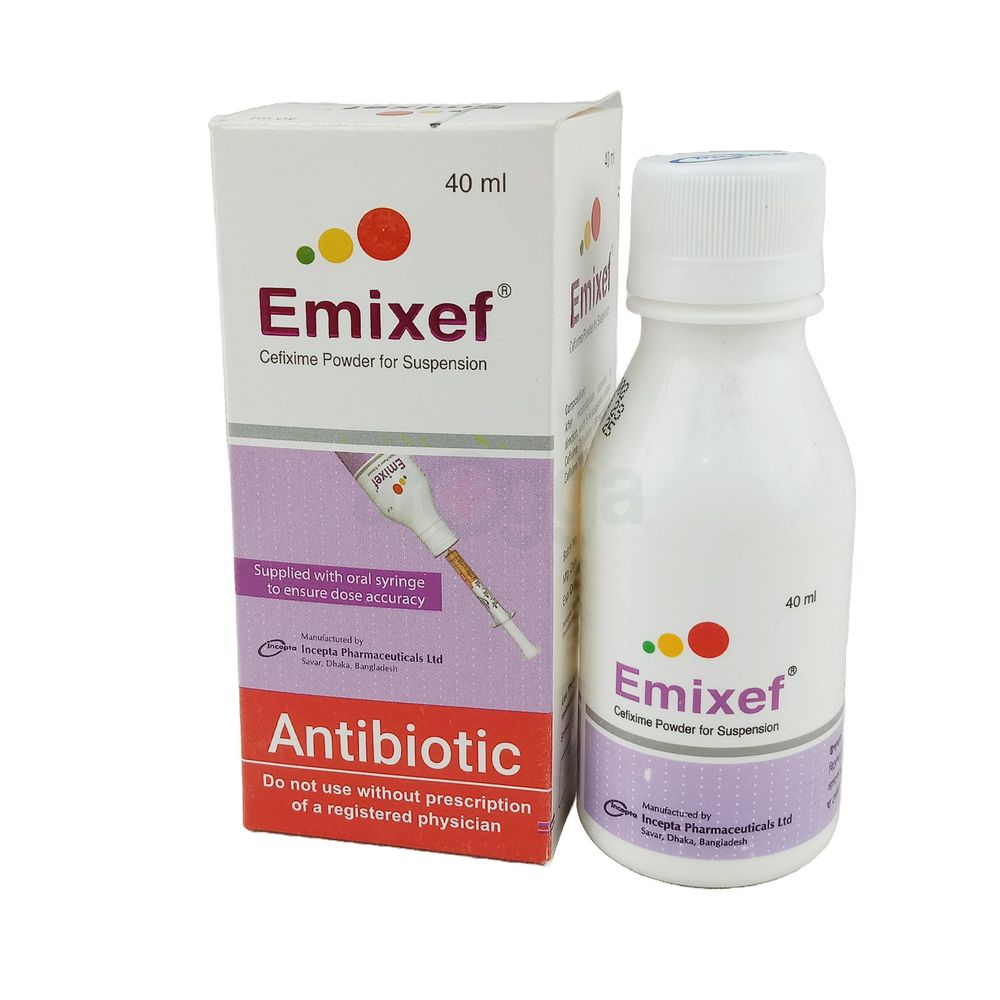 Emixef 40ml 100mg/5ml Powder for Suspension - Arogga Online Pharmacy