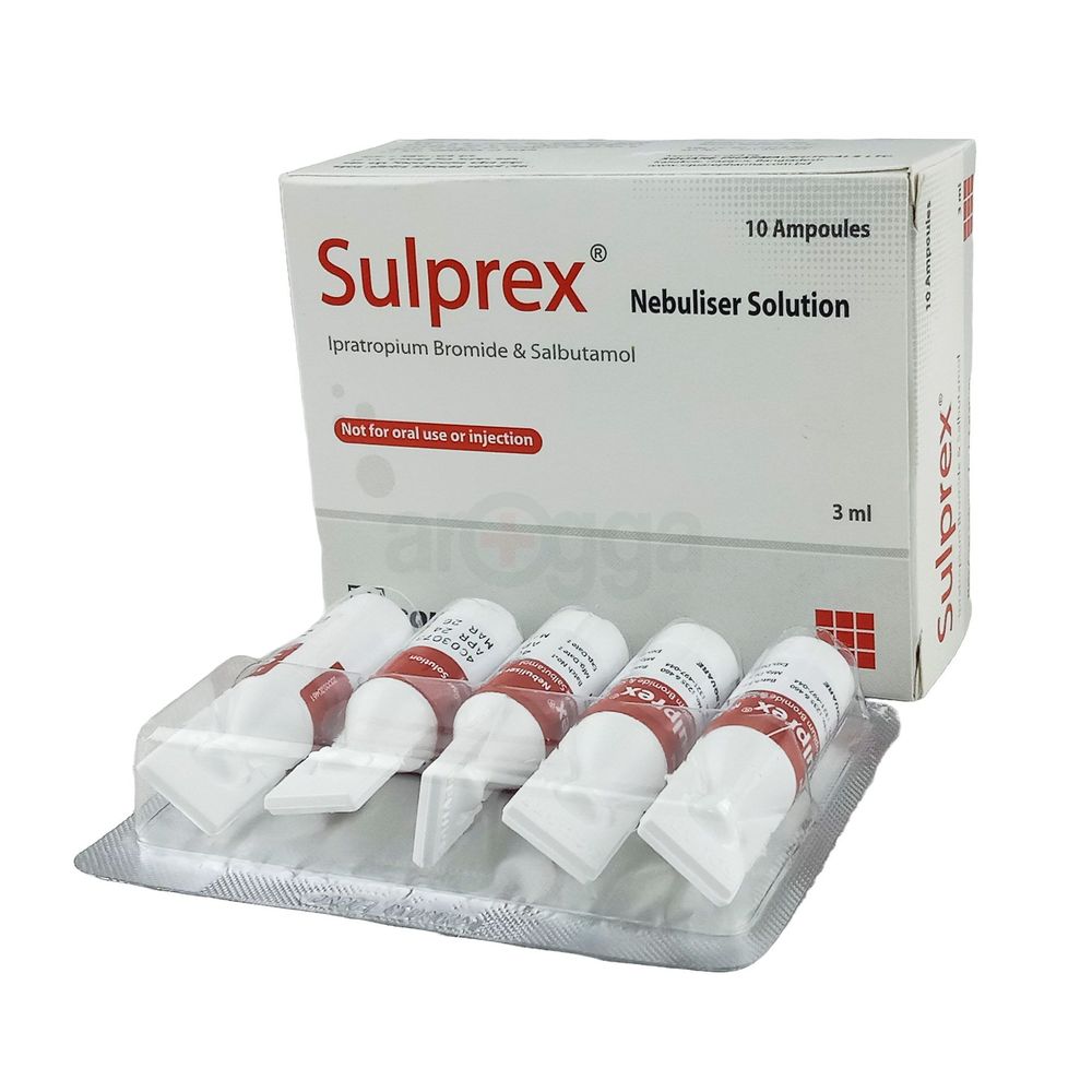 Sulprex Nebuliser Solution 500mcg+2.5mg/3ml Nebuliser Solution - Arogga ...