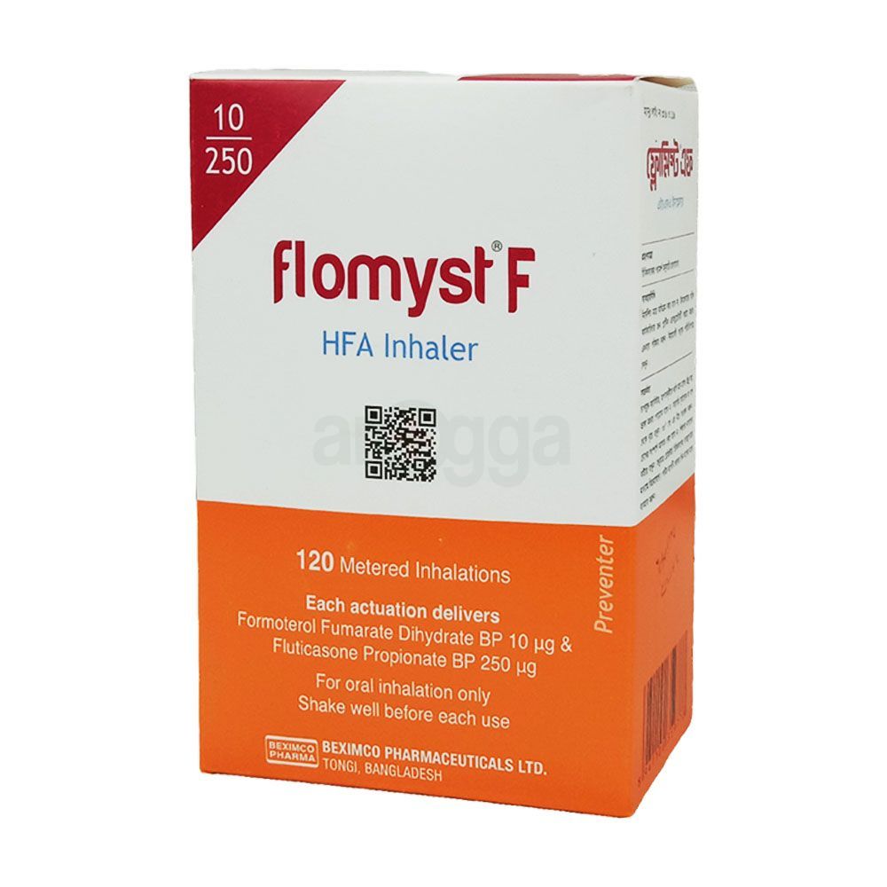 Flomyst-F 10/250 HFA 250mcg+10mcg/Puff Inhaler - Arogga Online Pharmacy